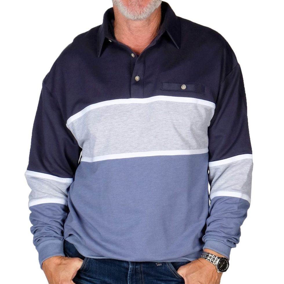 Men's Classics By Palmland Long Sleeve Horizontal French Terry Banded ...
